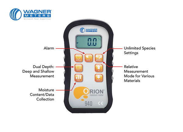 Orion® 940 Data Collection Pinless Wood Moisture Meter Kit – Wagner Meters